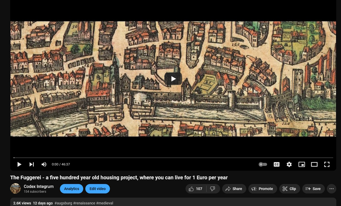 New Video – The Fuggerei – Codex Integrum